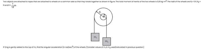 Solved Two objects are attached to ropes that are attached | Chegg.com