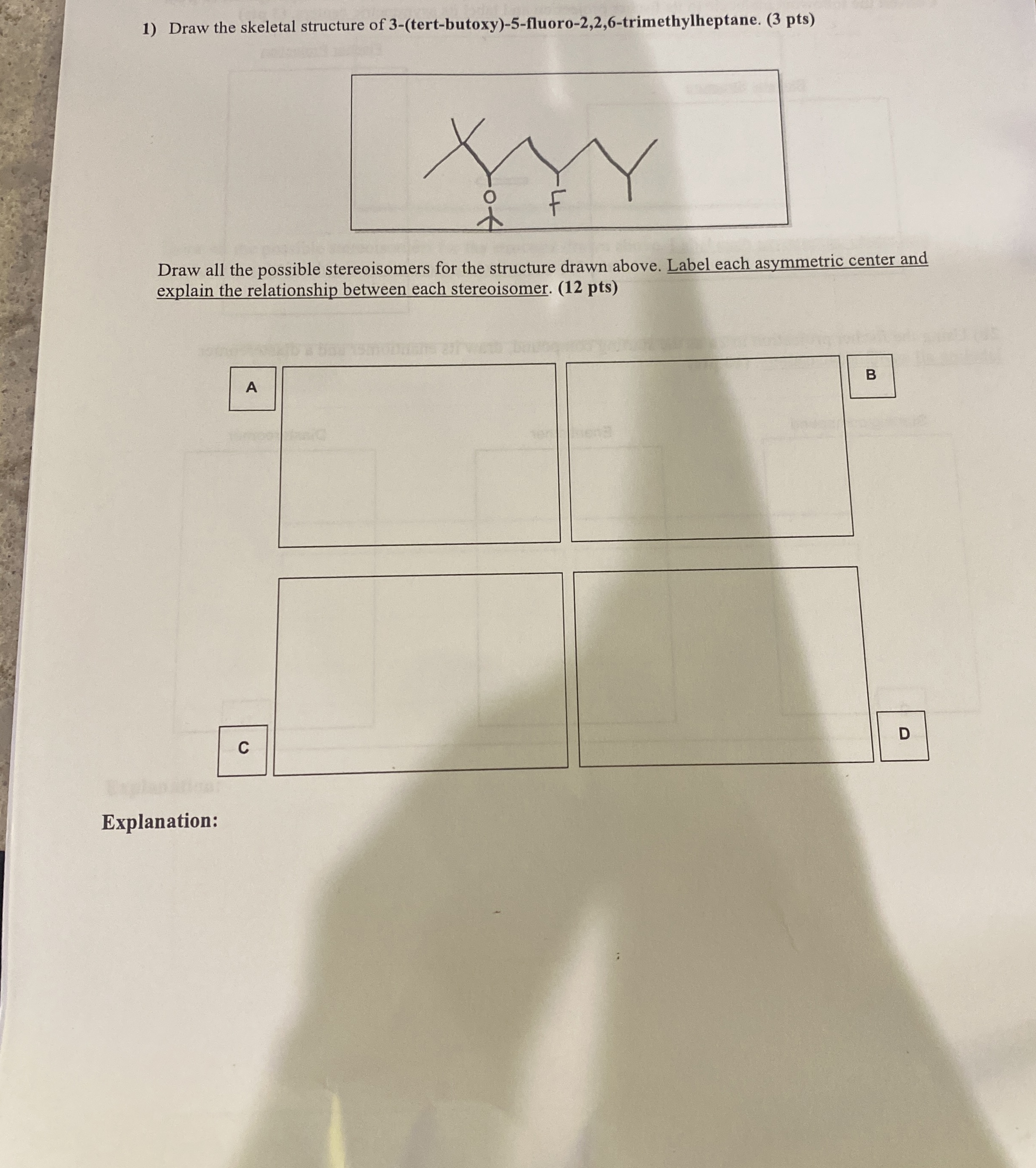 Solved Draw the skeletal structure of | Chegg.com
