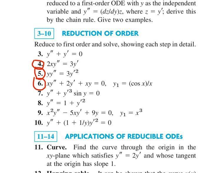 Solved reduced to a first-order ODE with y as the | Chegg.com