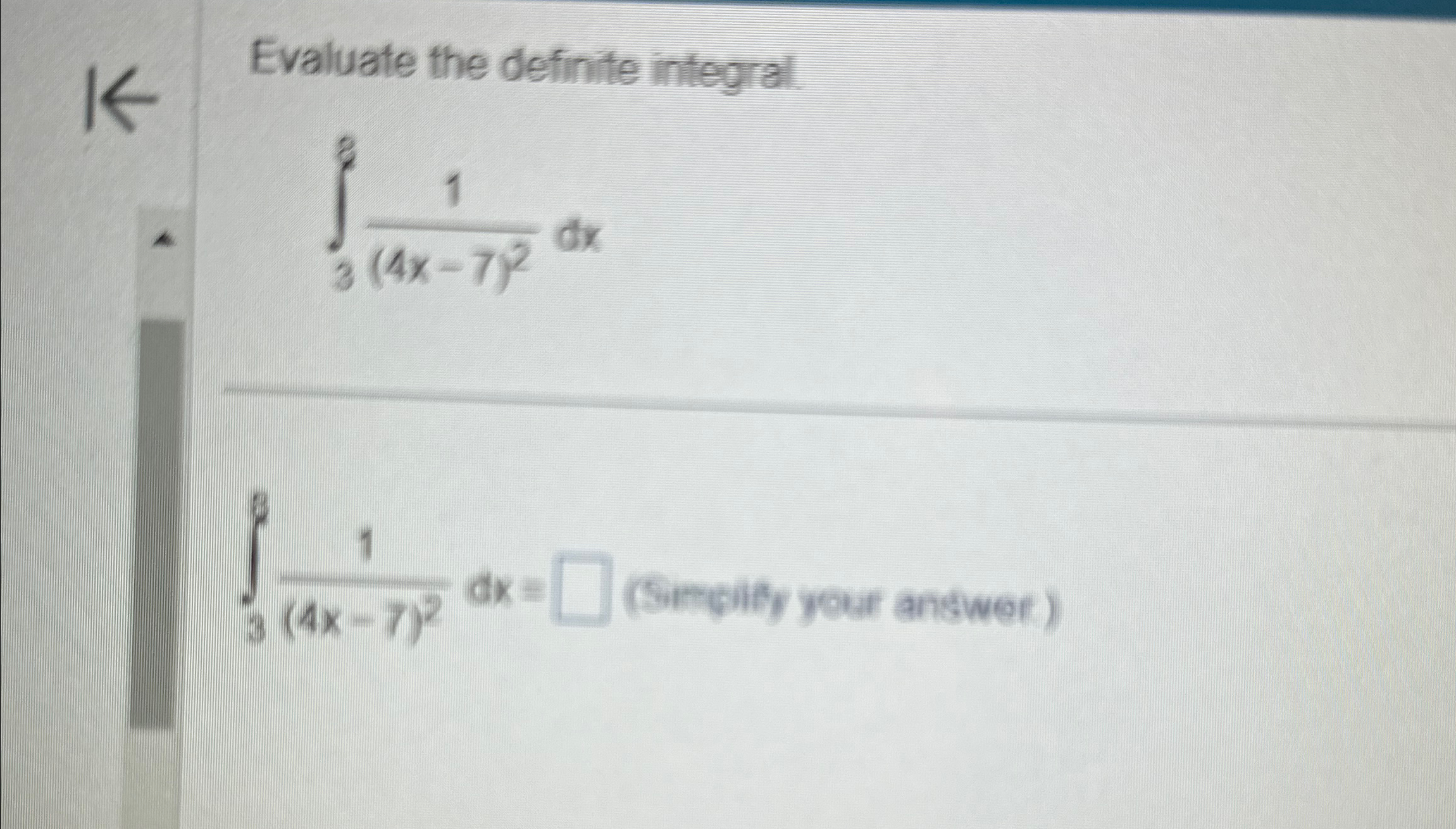 Solved Evaluate the definite | Chegg.com