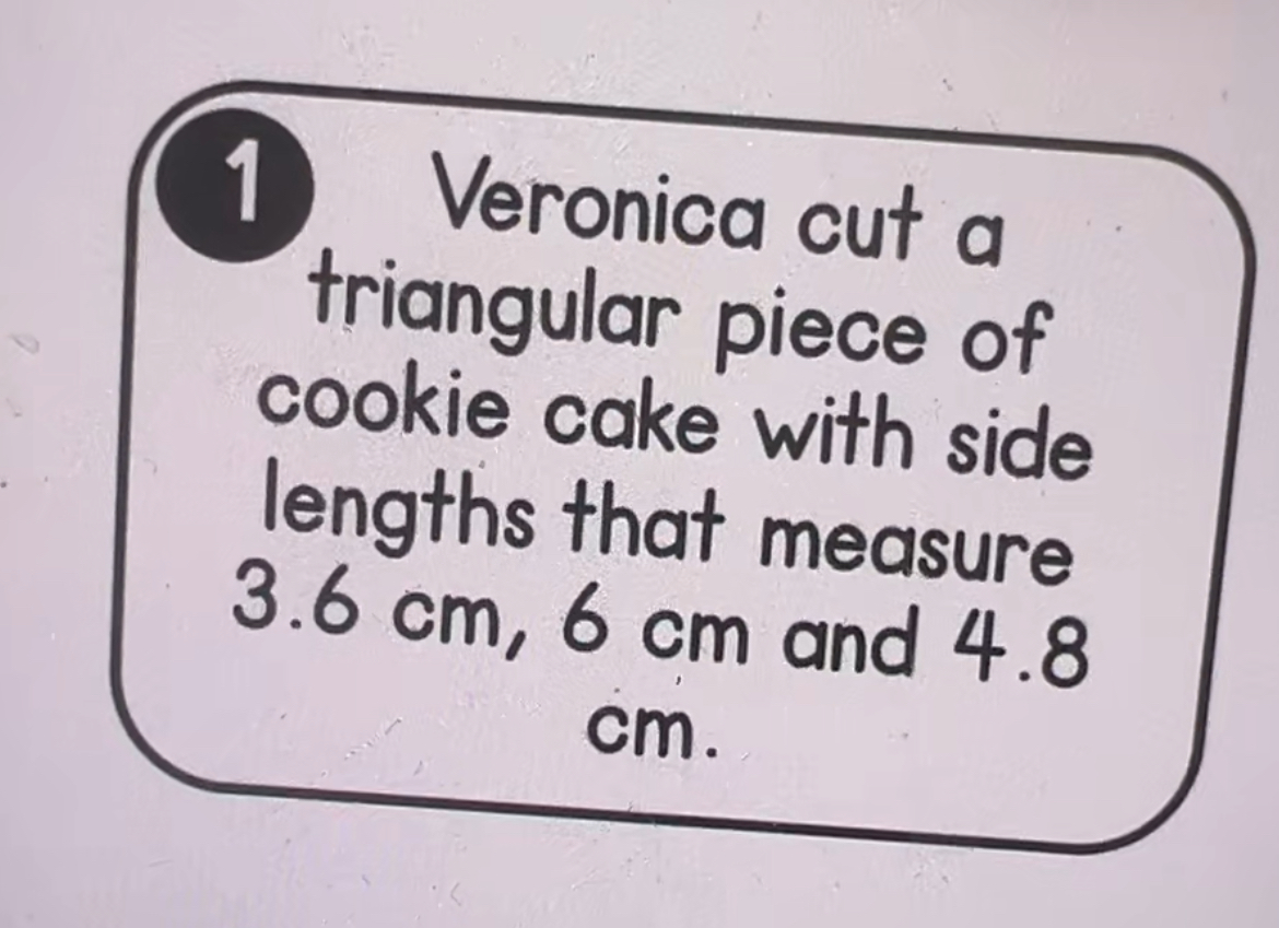 Solved Veronica 1 ﻿Veronica cut atriangular piece ofcookie | Chegg.com