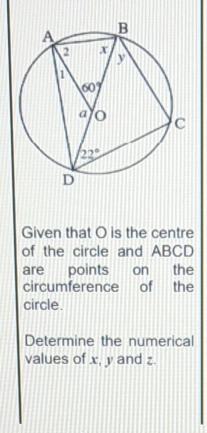 Solved 100% ao B D Given that O is the centre of the circle | Chegg.com