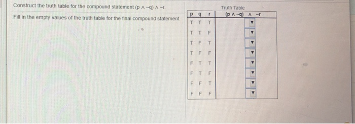 Solved Construct the truth table for the compound statement | Chegg.com