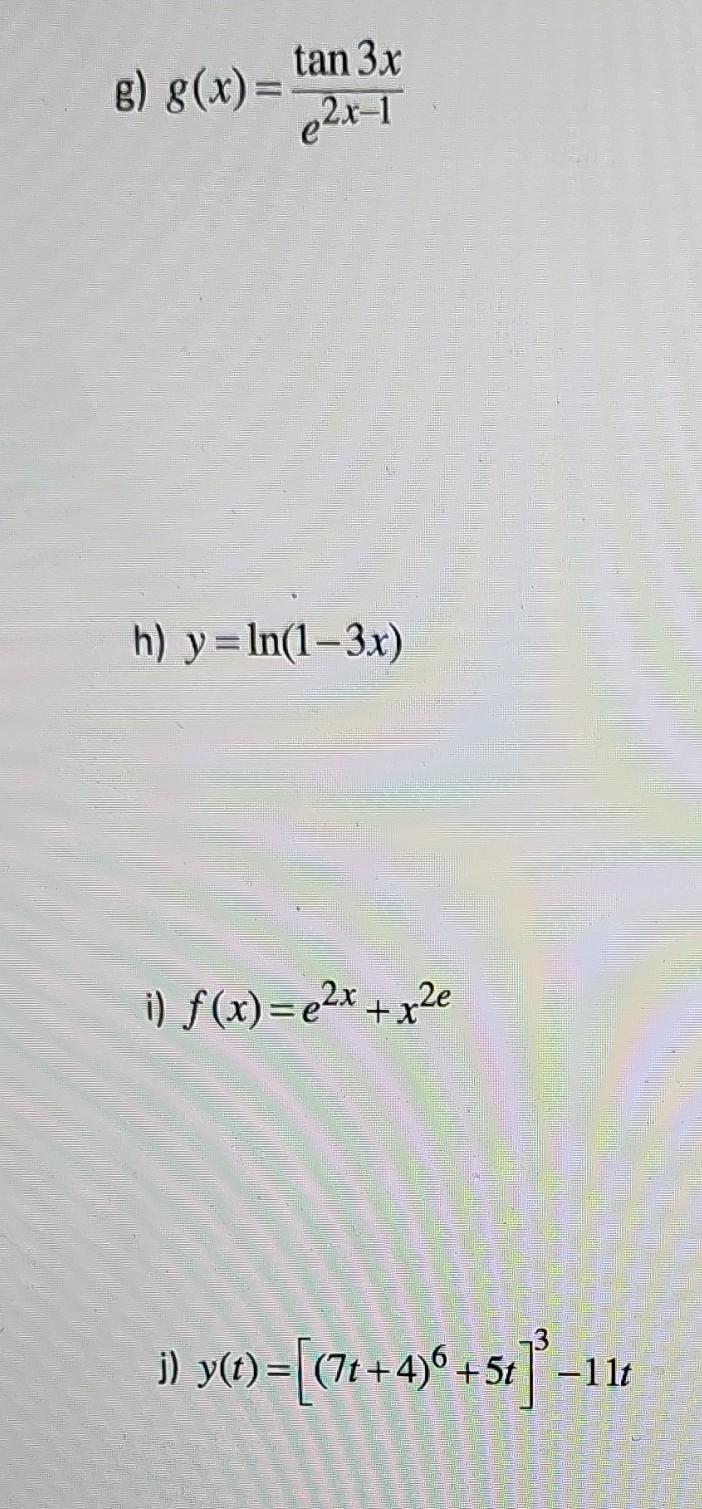 Solved \#8. Differentiate the following. Show your work. Do | Chegg.com