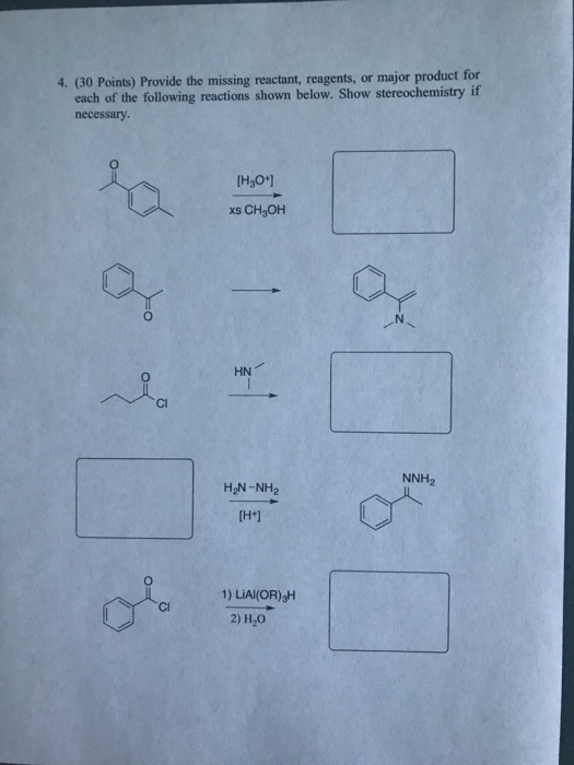 Solved provide the missing reactants, reagents, or major | Chegg.com
