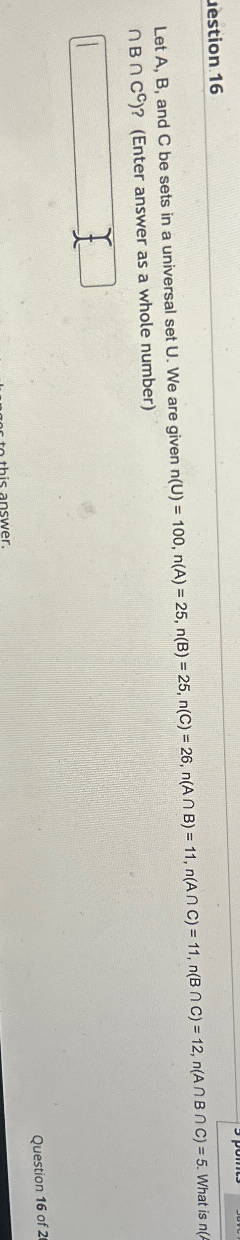 Solved Let A,B, ﻿and C ﻿be sets in a universal set U. ﻿We | Chegg.com