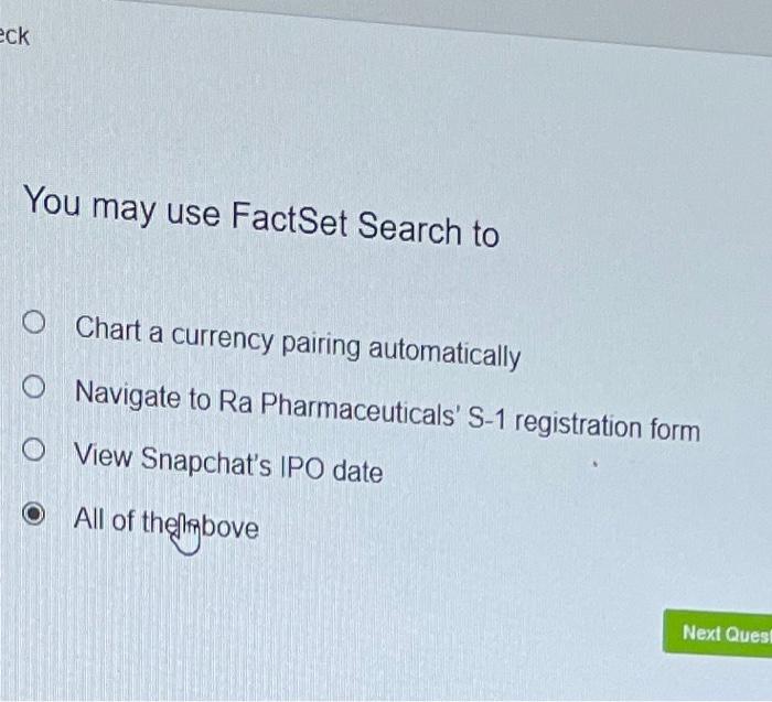 Solved eck You may use FactSet Search to O Chart a currency | Chegg.com