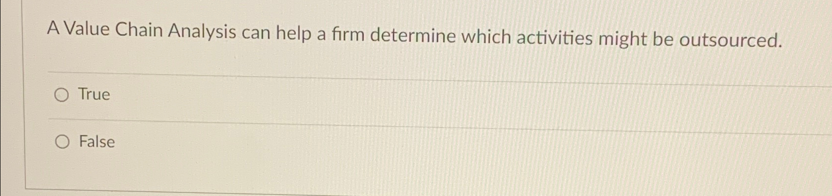 Solved A Value Chain Analysis can help a firm determine | Chegg.com