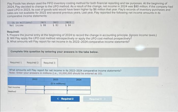 Solved Flay Foods has always used the FIFO inventory costing | Chegg.com