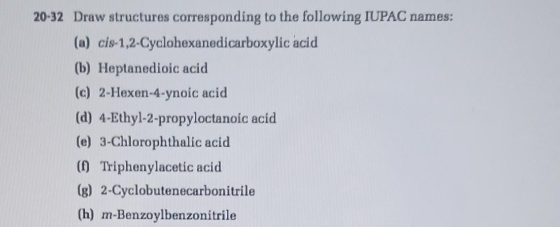 Solved 20-32 Draw structures corresponding to the following | Chegg.com