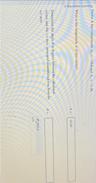 Solved Macmillan Learning Vector A has components Ax = -16.6 | Chegg.com