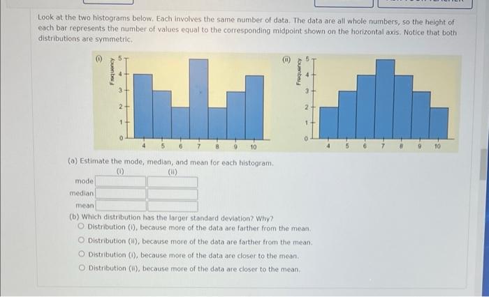 Solved Look At The Two Histograms Below Each Involves The 7516