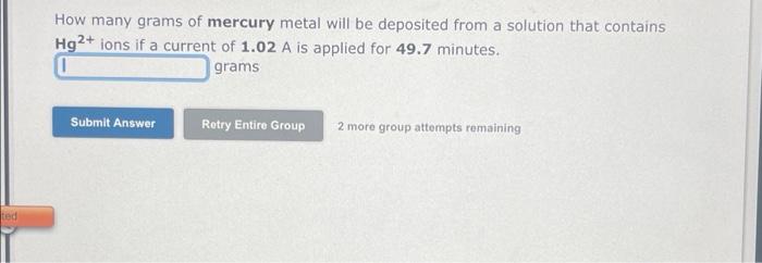 Solved How many grams of lead metal will be deposited from a | Chegg.com