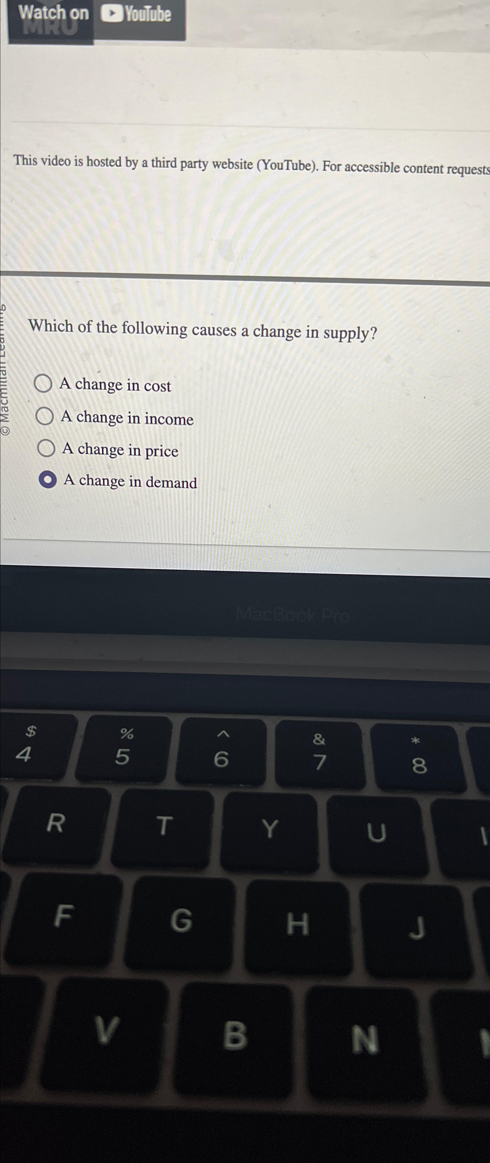 Solved Watch onYouTubeThis video is hosted by a third party | Chegg.com