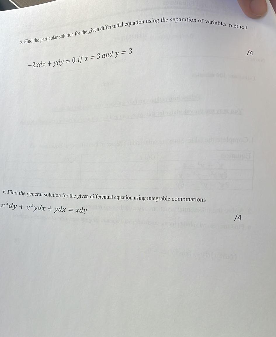 Solved 1.Complete the table: State the order and the degree | Chegg.com