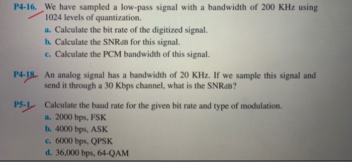 Solved P4-16. We have sampled a low-pass signal with a | Chegg.com