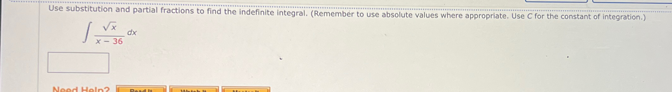 Solved Use substitution and partial fractions to find the | Chegg.com