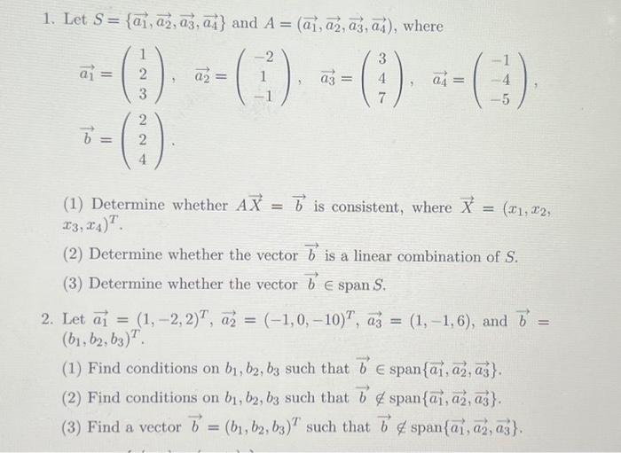 Solved 1. Let S={a1,a2,a3,a4} and A=(a1,a2,a3,a4), where | Chegg.com