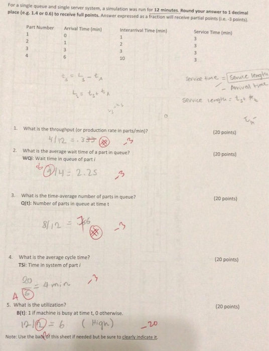 Solved For a single queue and single server system, a | Chegg.com