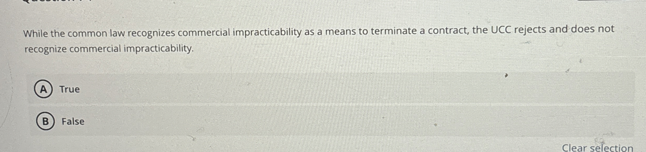 Solved While the common law recognizes commercial | Chegg.com