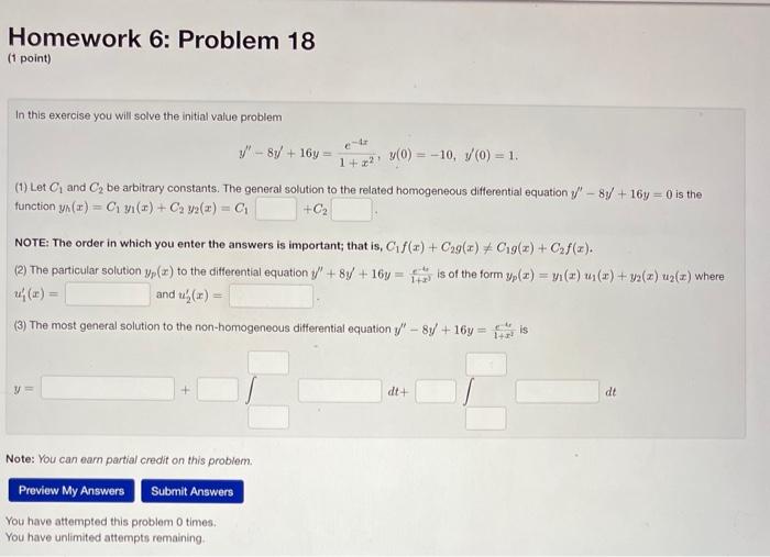 Solved Homework 6: Problem 18 (1 point) In this exercise you | Chegg.com Solved Homework 6: Problem 18 (1 point) In this exercise you | Chegg.com