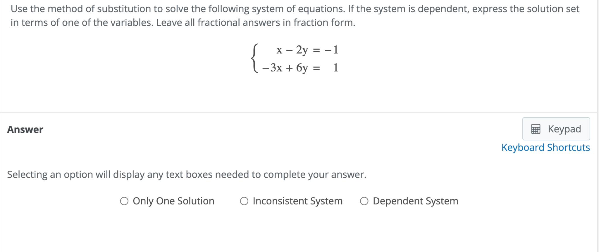 Solved Use the method of substitution to solve the following | Chegg.com