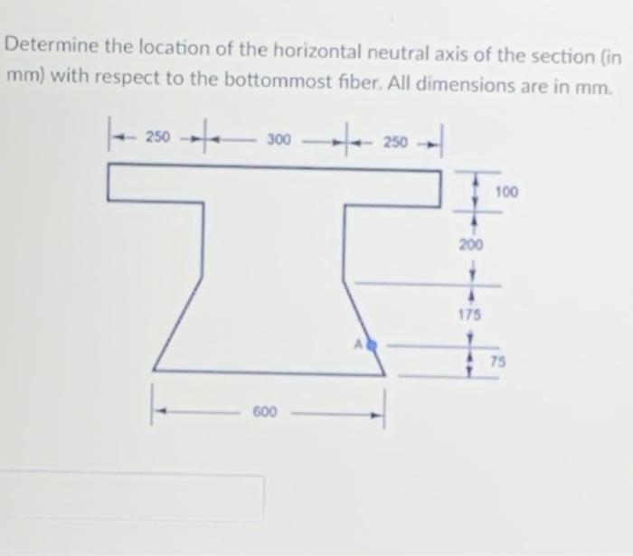 Solved Determine the location of the horizontal neutral axis | Chegg.com