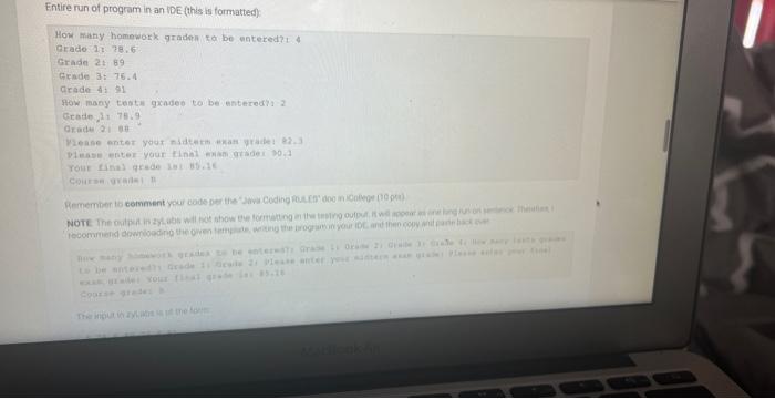 5. 19 Programming Lab 2: Grade Calculator With | Chegg.com