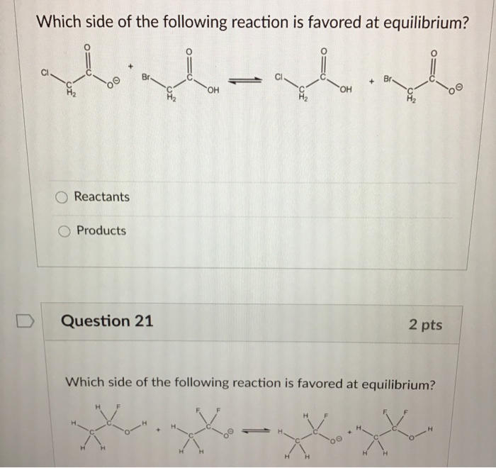 Solved Which side of the following reaction is favored at | Chegg.com
