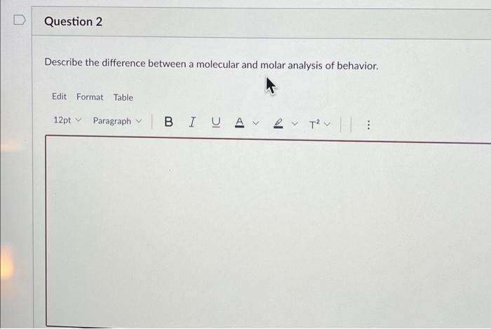 Solved Describe the difference between a molecular and molar | Chegg.com