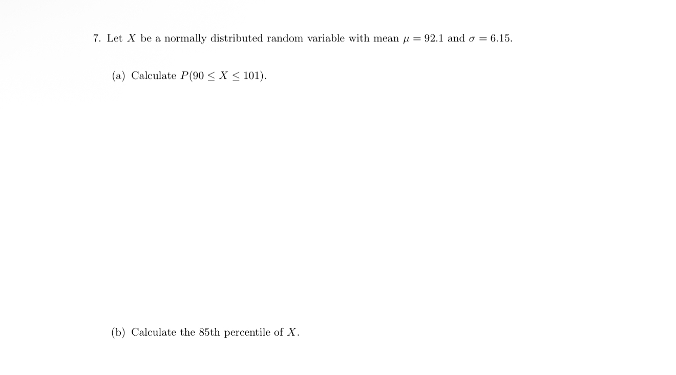 Solved Let X Be ﻿a Normally Distributed Random Variable With 6928
