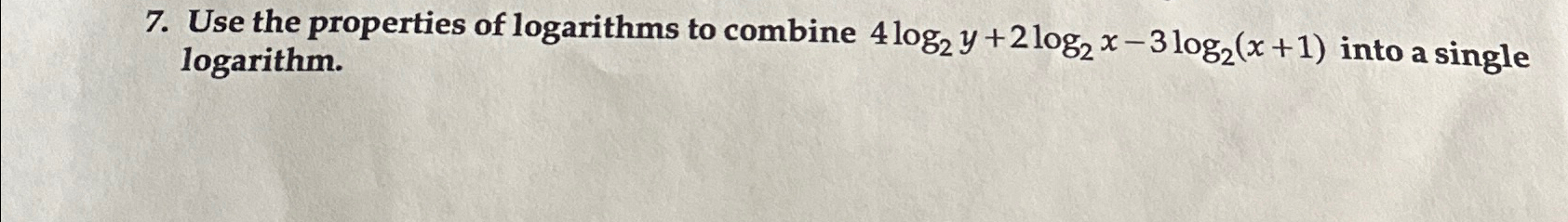 Solved Use the properties of logarithms to combine | Chegg.com