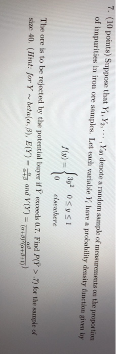Solved 6. (12 points) Suppose Y1,...,Yn is a sample from a | Chegg.com