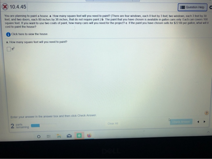 Solved 10.4.45 Question Help You are planning to paint a | Chegg.com