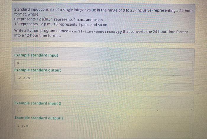 Solved Standard input consists of a single integer value in | Chegg.com