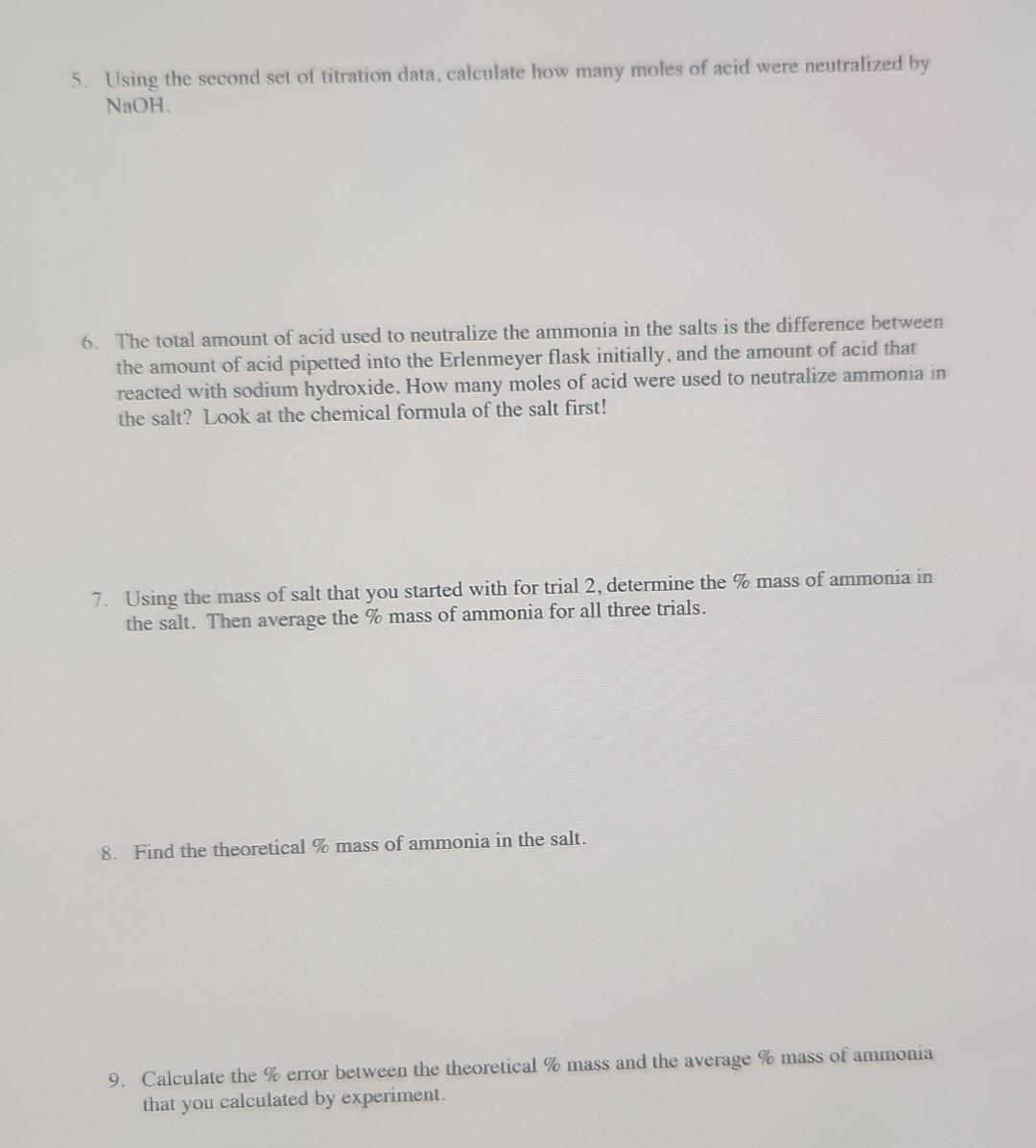 Solved Procedure Use the standardized NaOH to standardize | Chegg.com