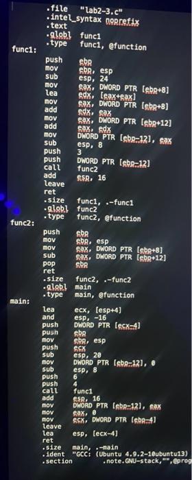 Solved 5. For lab2-3.s, draw a diagram of the stack prior to | Chegg.com