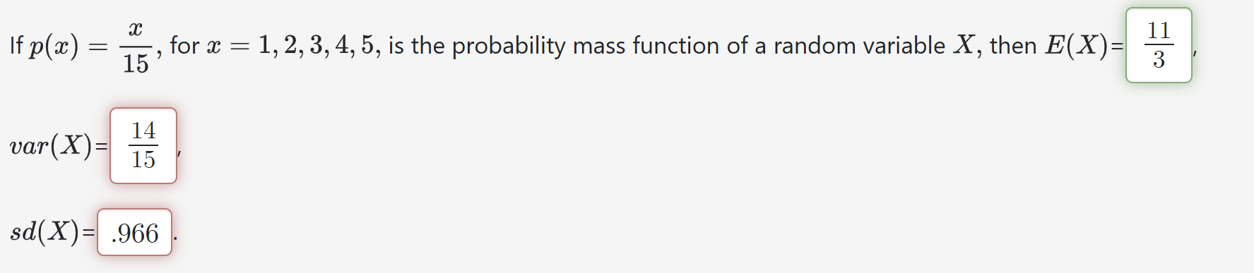 Solved If p(x)=x15, ﻿for x=1,2,3,4,5, is ﻿the probability | Chegg.com