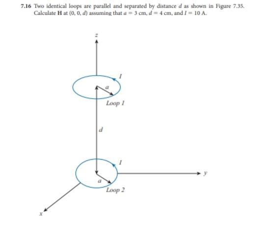 Solved 7.16 Two identical loops are parallel and separated | Chegg.com