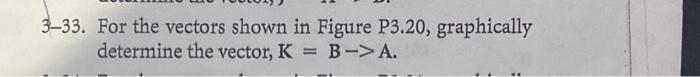 Solved 3-33. For the vectors shown in Figure P3.20, | Chegg.com
