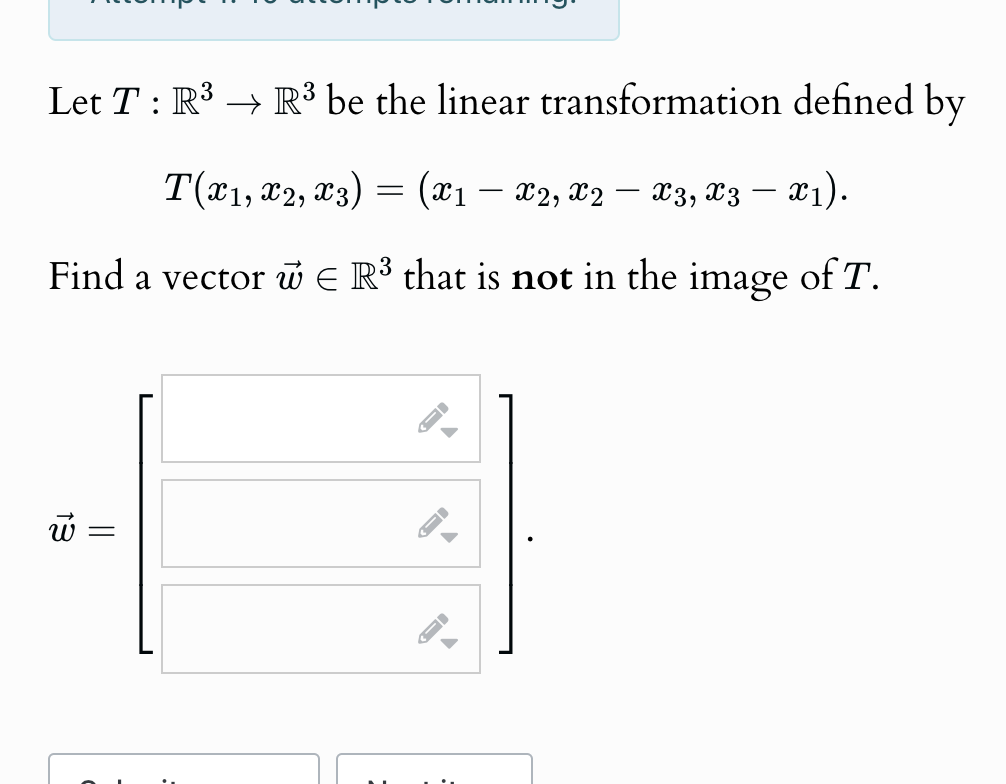 Solved Let T:R3→R3 ﻿be the linear transformation defined | Chegg.com