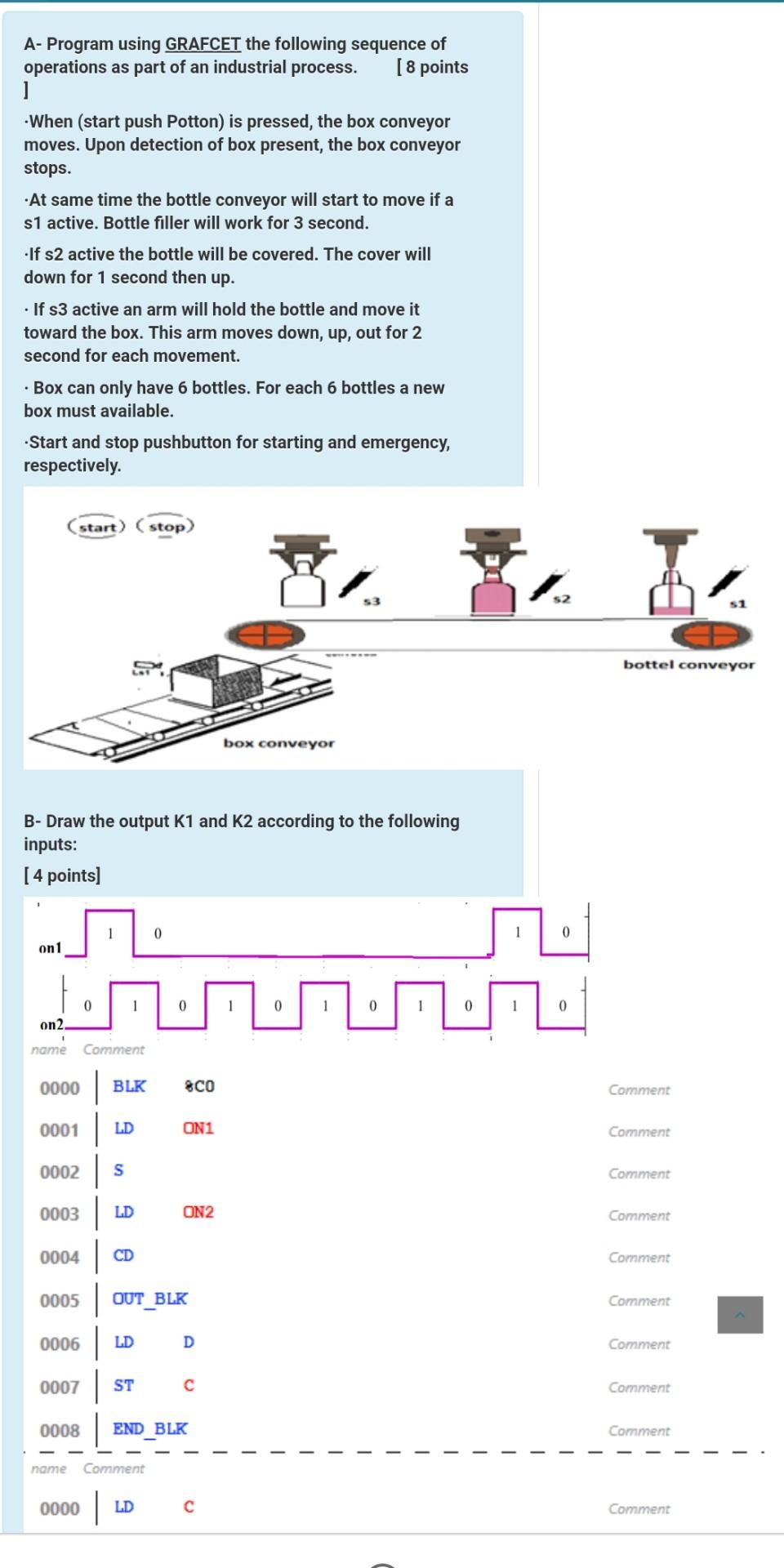 Solved A- Program using GRAFCET the following sequence of | Chegg.com