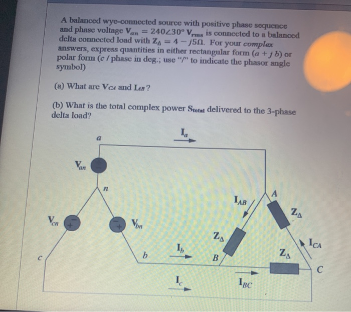 Solved A balanced wye-connected source with positive phase | Chegg.com