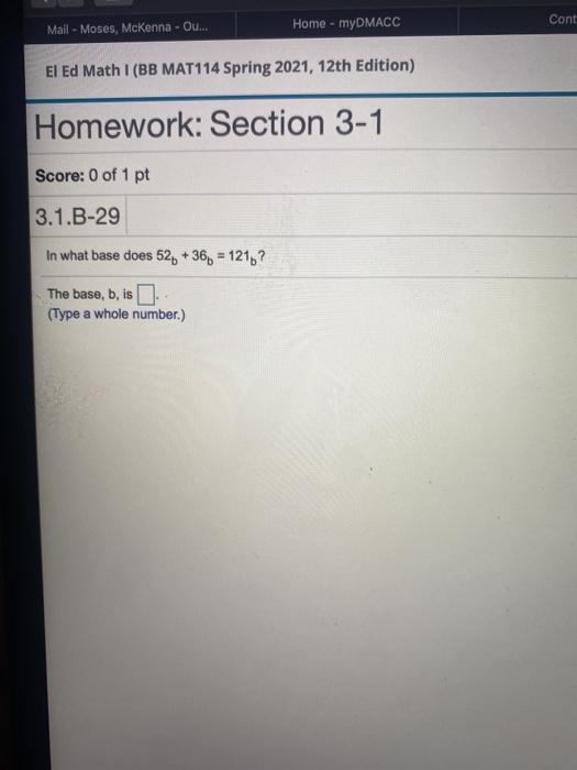 Solved Cont Mail - Moses, McKenna - Ou... Home - myDMACC El | Chegg.com