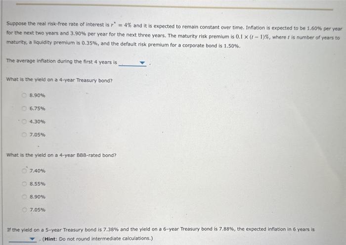 Solved For example, if you know that the real rate of | Chegg.com