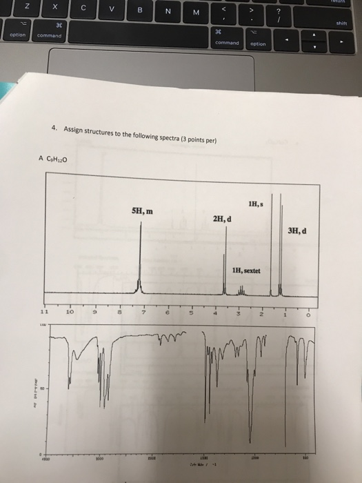 Solved 4. Assign structures to the following spectra (3 | Chegg.com