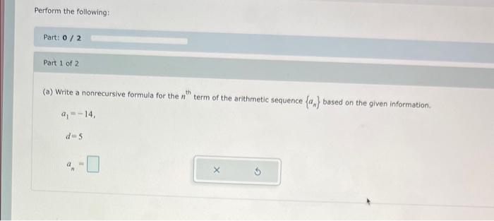 Solved (a) Write a nonrecursive formula for the nth term of | Chegg.com
