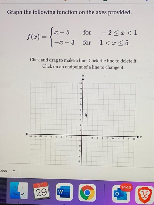Solved Graph the following function on the axes provided. 2 | Chegg.com