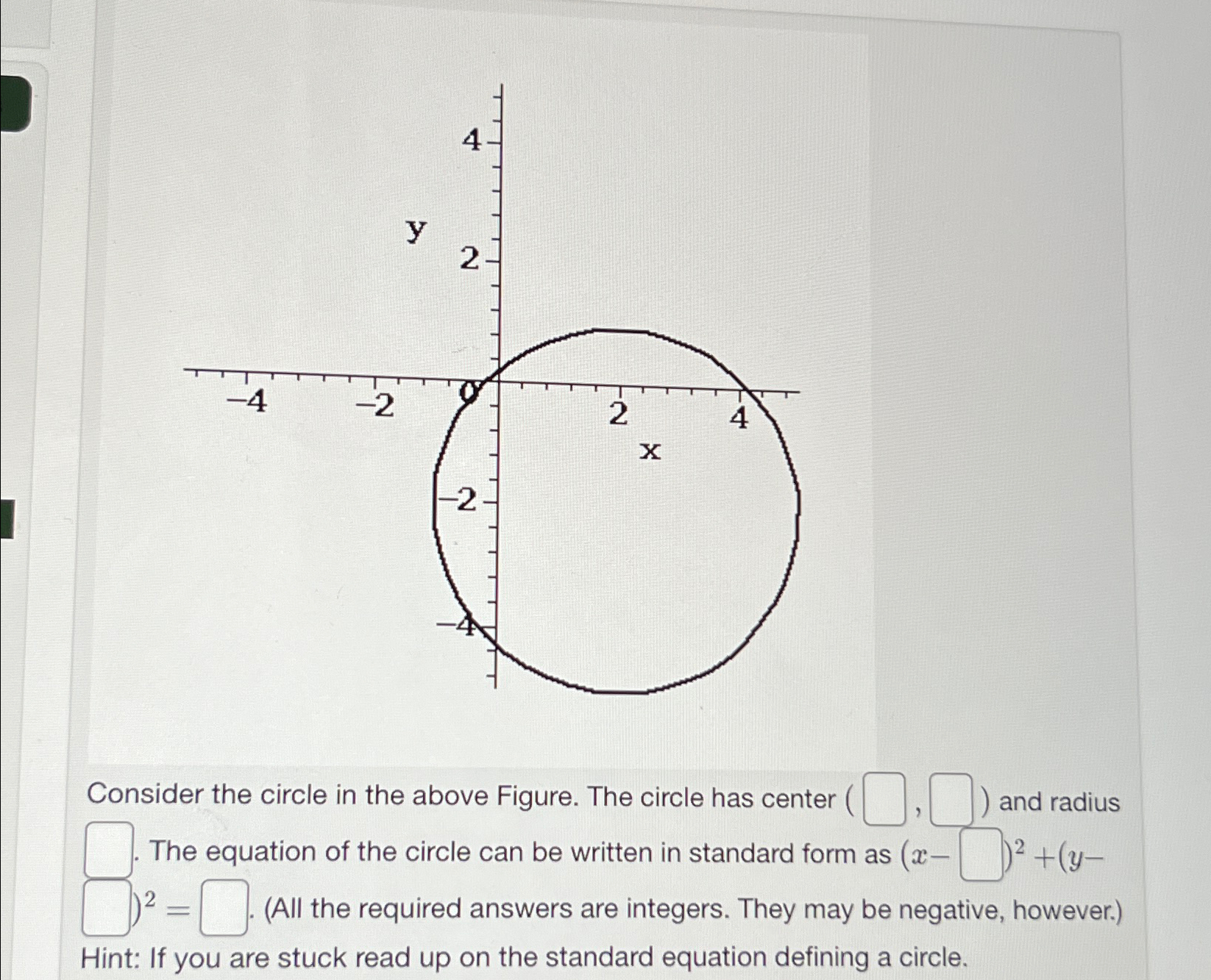Solved Consider the circle in the above Figure. The circle | Chegg.com