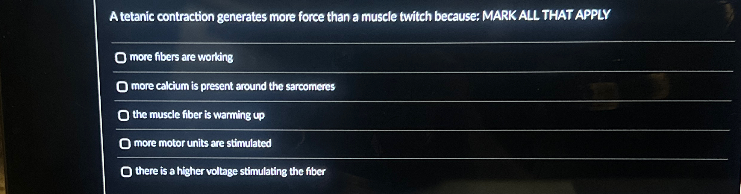 Solved A tetanic contraction generates more force than a | Chegg.com